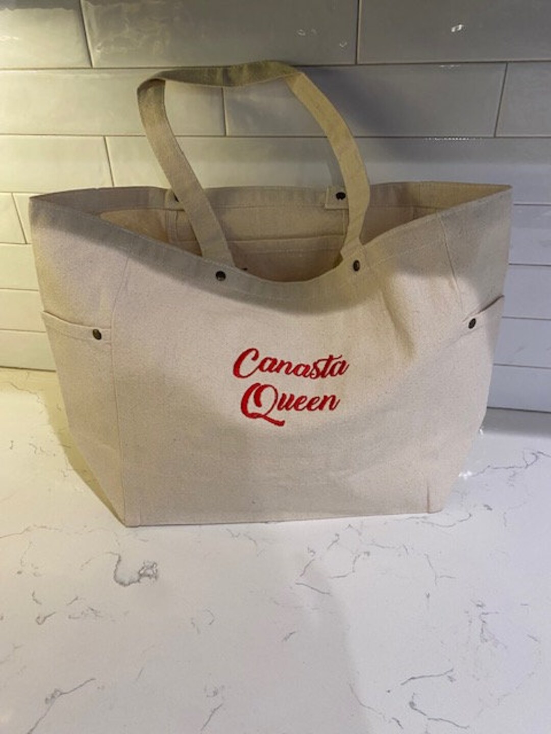 Canasta Themed Natural Cavas Tote Bag - Etsy