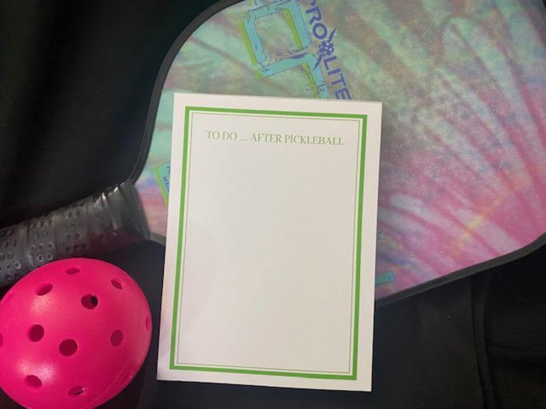 Pickleball Themed Note Pad Green Border - to DO After Pickleball - Etsy