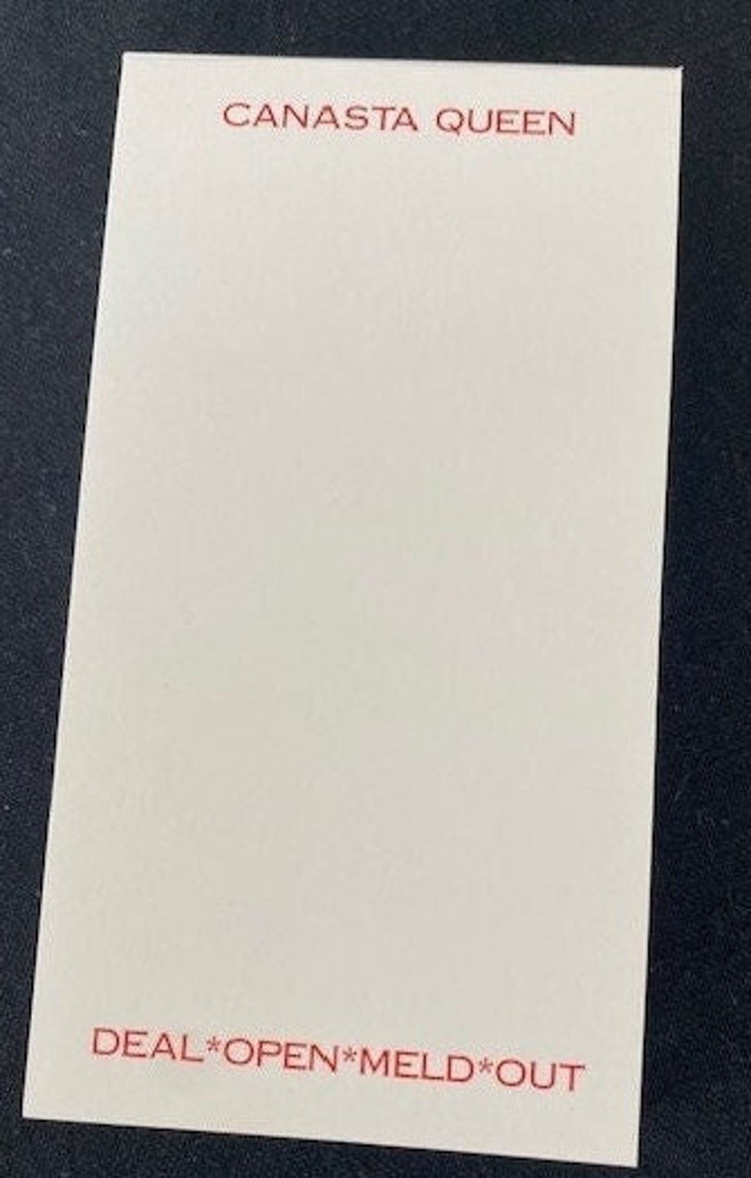 Canasta Queen Deal Open Meld Out Pad - Etsy