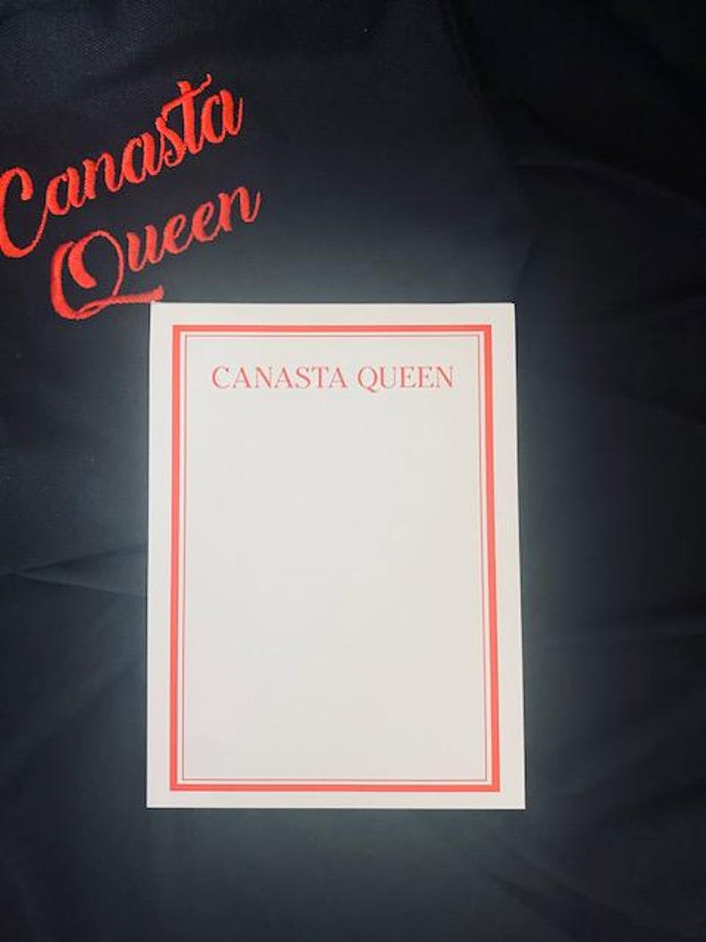 Canasta Queen Themed Note Pad - Etsy