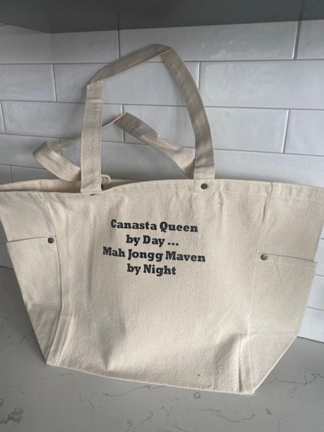 Canasta Mah Jongg Themed Tote - Etsy
