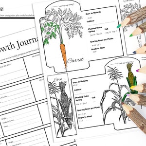 Seed Packet and Garden Marker Coloring Book With Plant Growth Journal ...