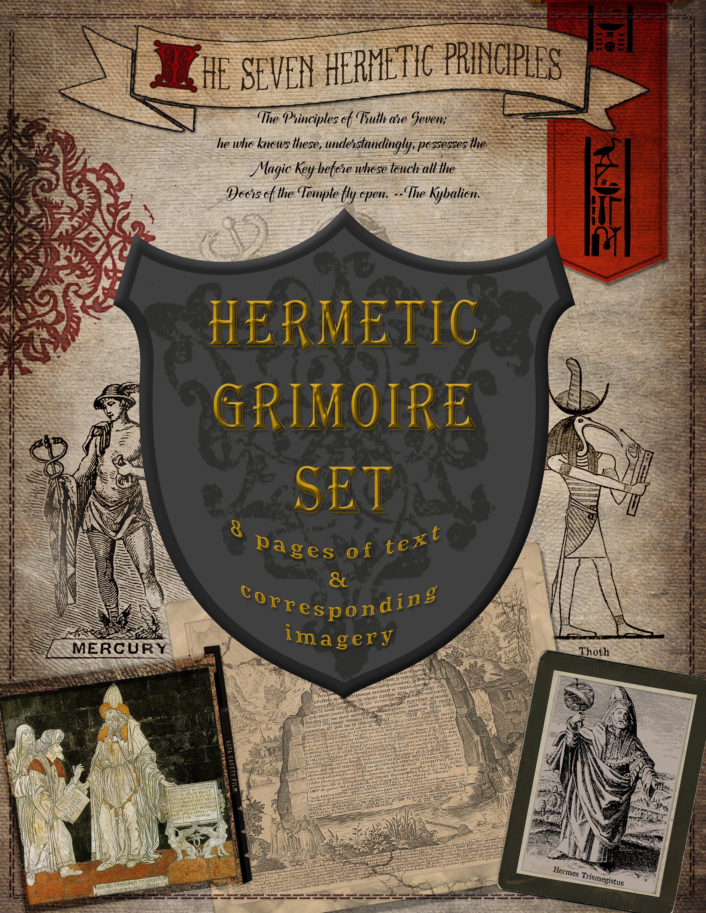 Printable Hermetic Magick Pages, Book of Shadows, Grimoire, Magick ...