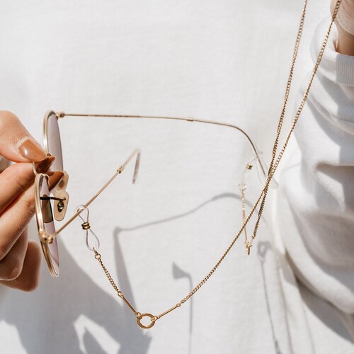 Gold Eyeglasses Chain Genuine Lapis Lazuli Glasses Lanyard | Etsy Canada