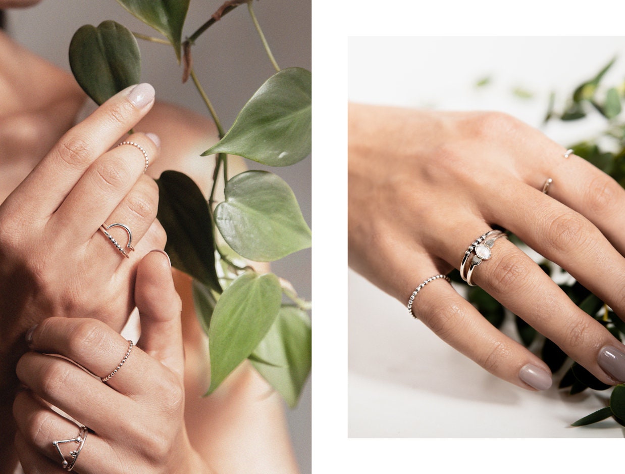 Open Sterling Silver Ring 925 Sterling Silver Stackable Ring - Etsy