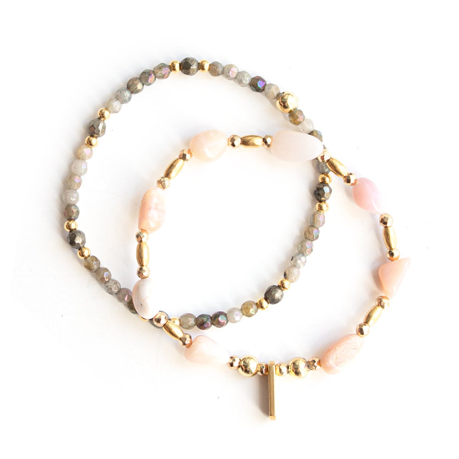 Gold Gemstones Bracelet Set 24K Gold Plated Medallion and - Etsy