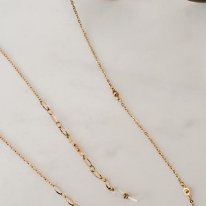 Gold Eyeglass Chain, 24K Gold Plated Eyewear Chain, Stainless Steel ...