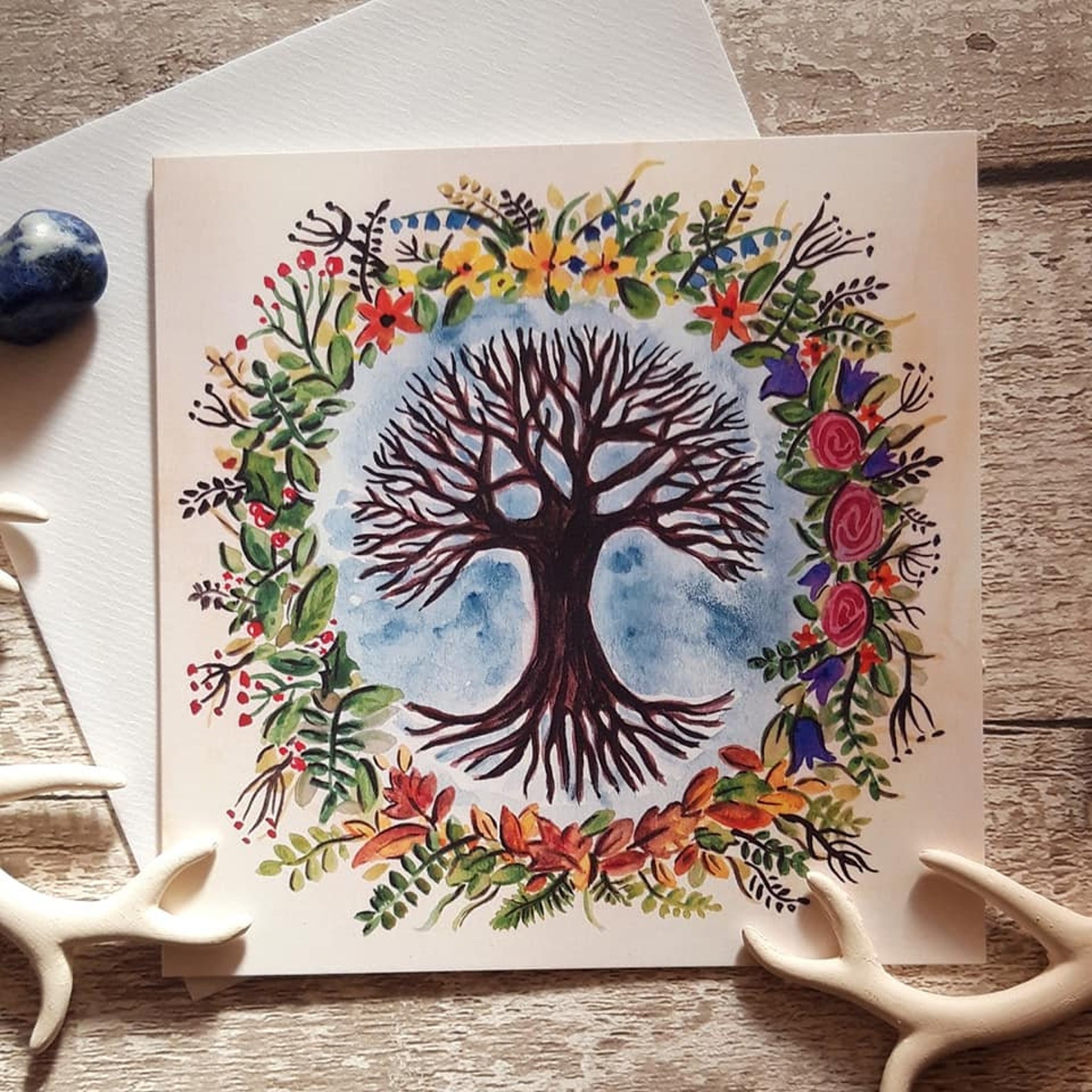 Tree of Life Card Tree Greeting Card Pagan Greeting Card - Etsy