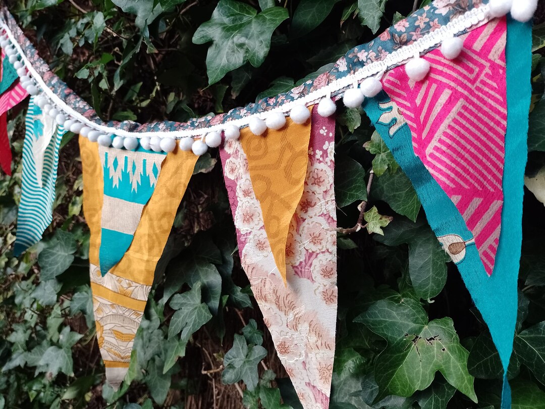 Sari Prayer Flags, SALE Sari Bunting, Prayer Flags, Hippy Bunting ...