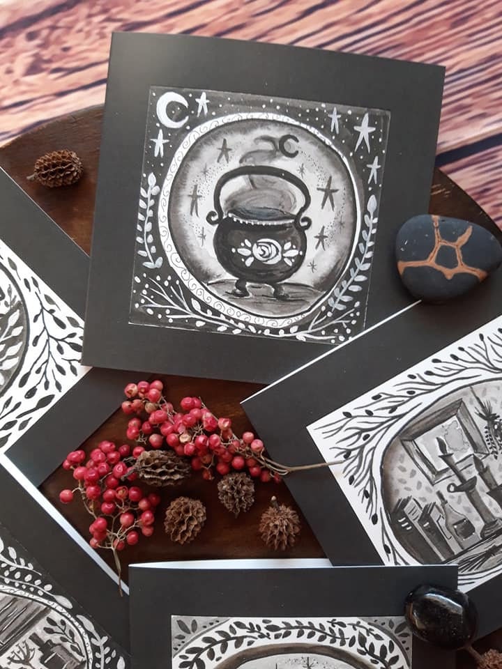 Pagan Cards Witchcraft Art Cards Witchy Card Cauldron Card - Etsy UK