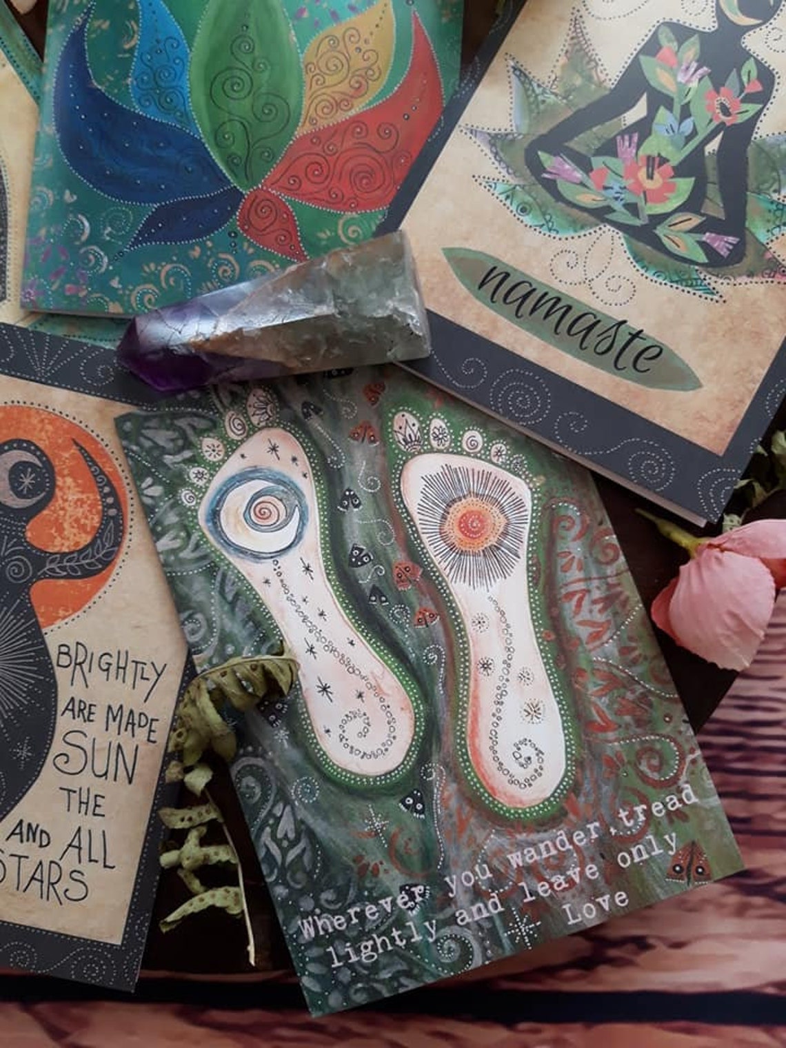 Goddess Card, Pagan Cards, Pack of Art Cards, Namaste Card, Gift for ...