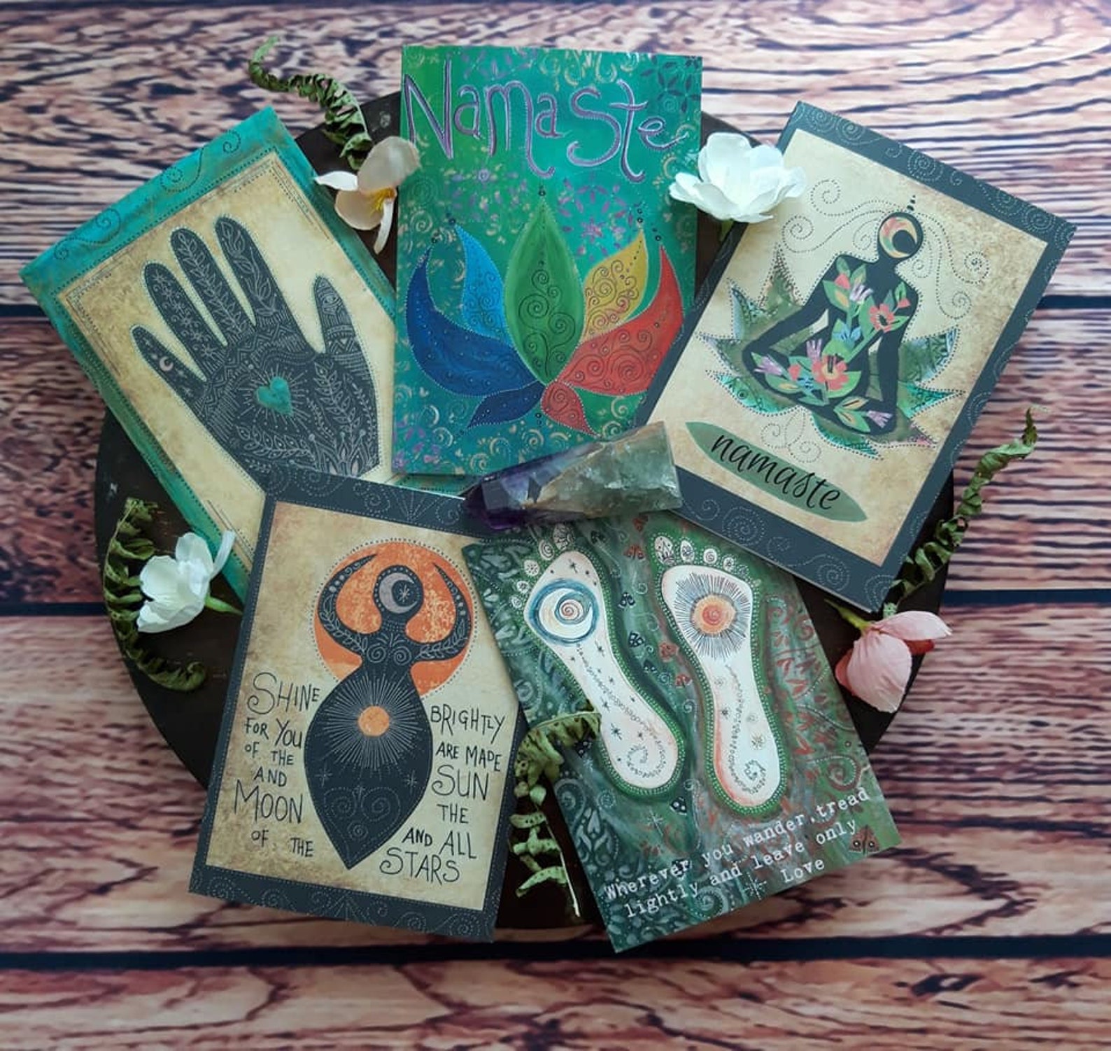 Goddess Card, Pagan Cards, Pack of Art Cards, Namaste Card, Gift for ...