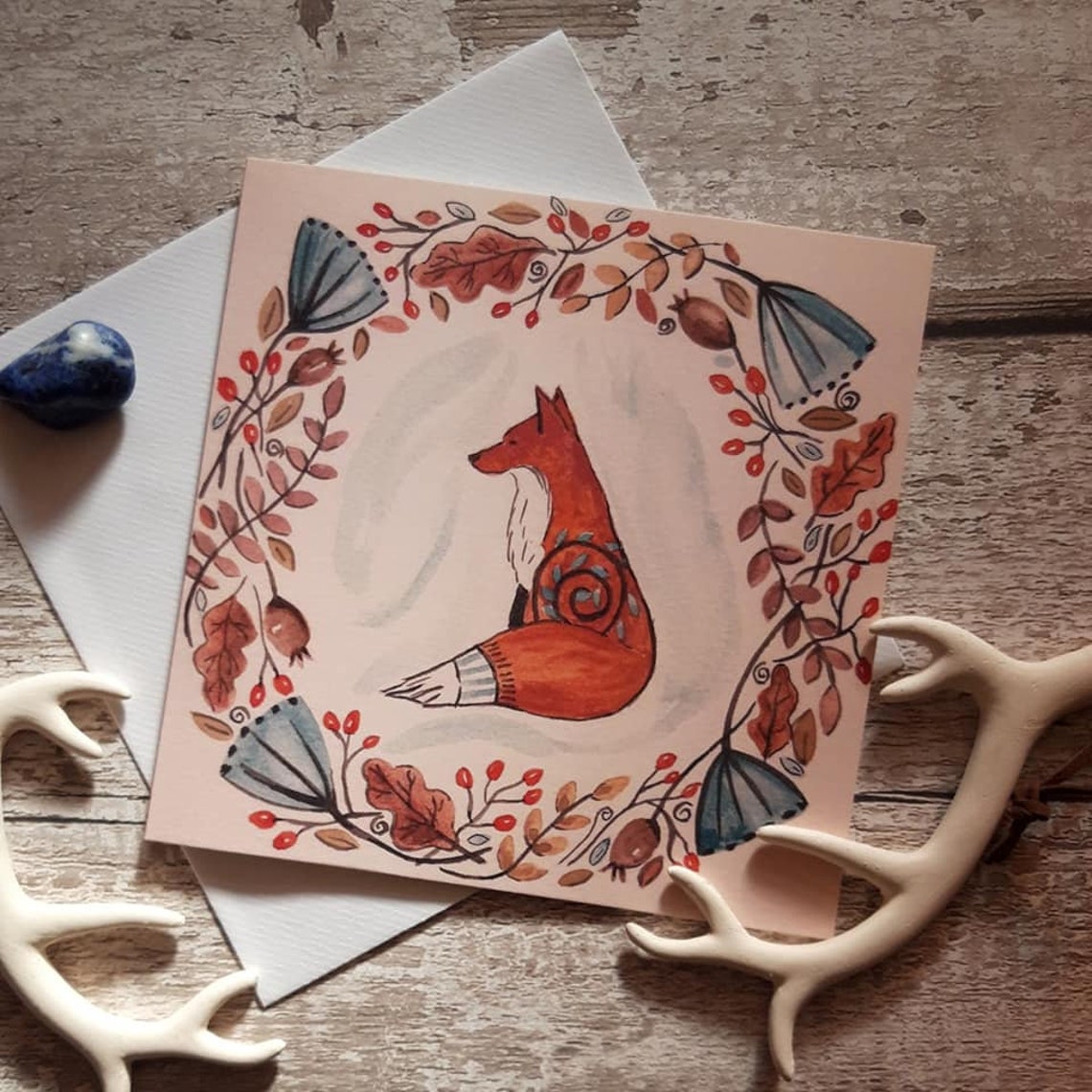 Fox Card Fox Greeting Card Art Card Nature Gift Card - Etsy UK
