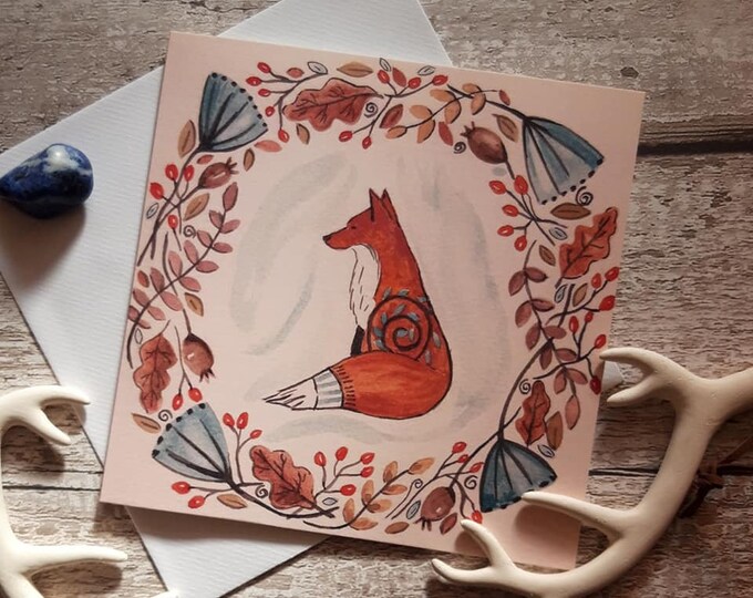 Fox Card, Fox Greeting Card, Art Card, Nature Gift Card, Animal ...
