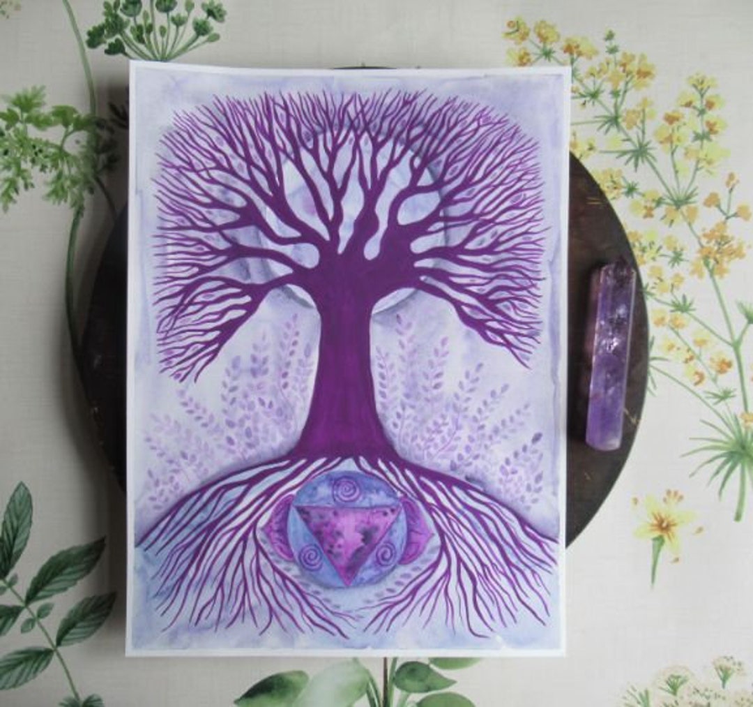 Tree of Life Painting, ORIGINAL Tree Painting, Tree of Life Art, Moon ...