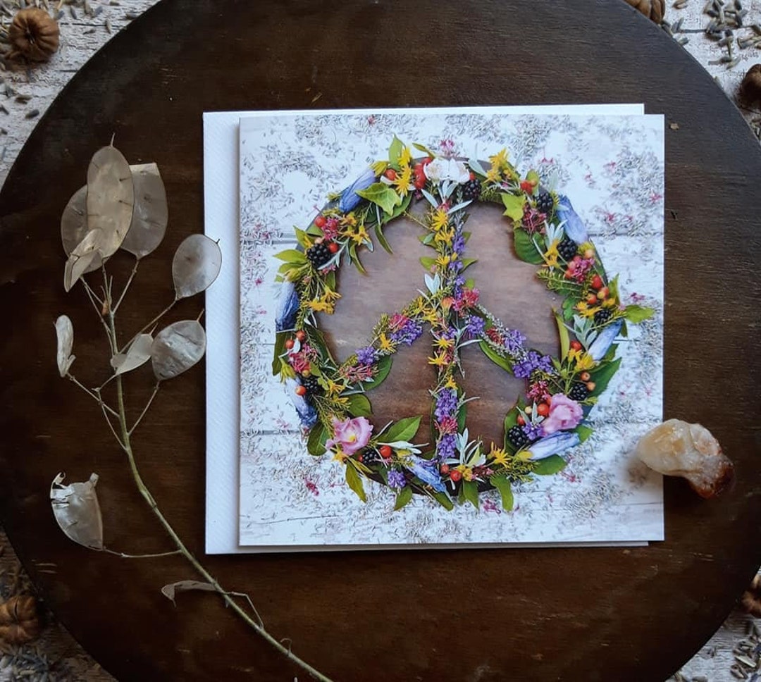 Peace Greeting Card, Hippy Gift Card, Hippy Gift, Pagan Greeting Card ...
