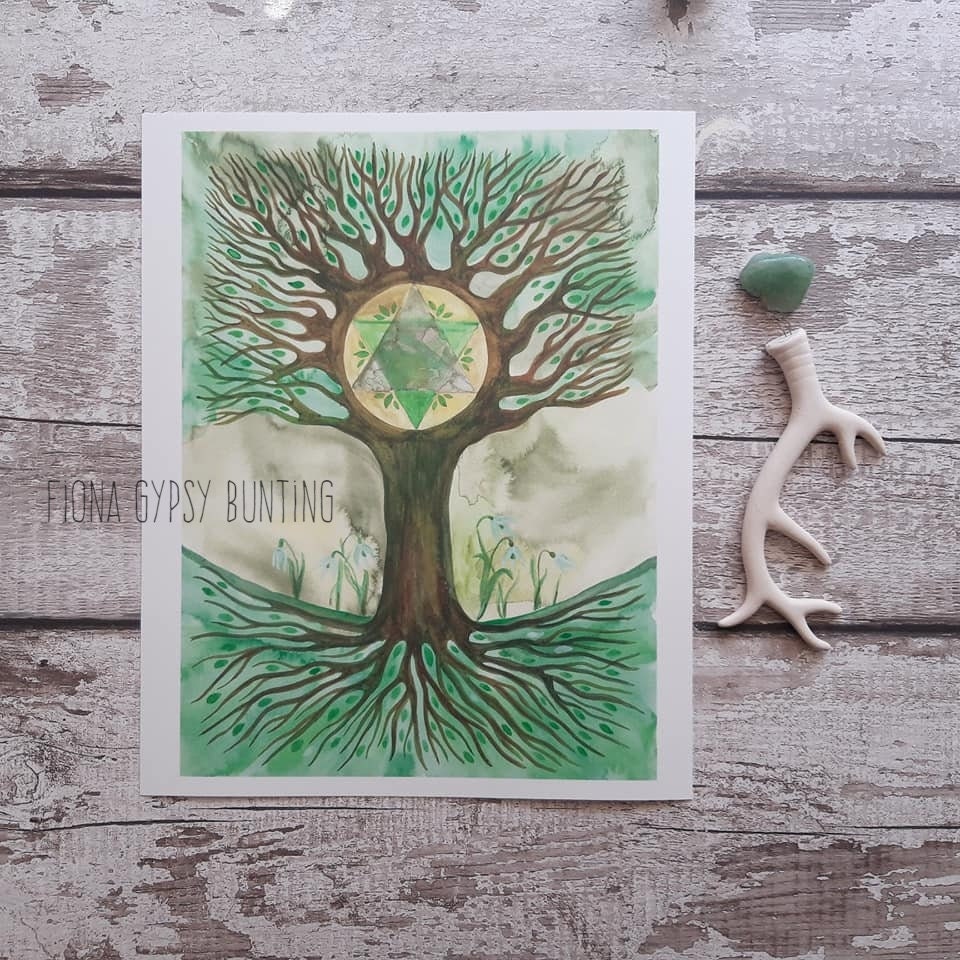 Tree of life art print chakra art heart chakra healing art | Etsy