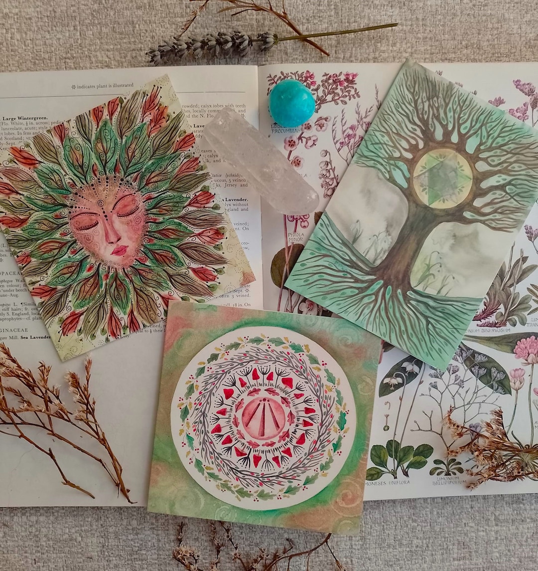 Tree of Life Card, Awen Art, Awen Art Card, Green Woman Card, Nature ...