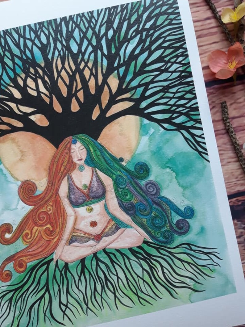 Goddess Art Print LARGE Pagan Art Print Pagan Art Sun Wall - Etsy