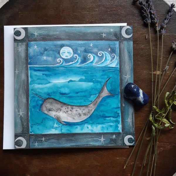Narwhal Card - Etsy UK