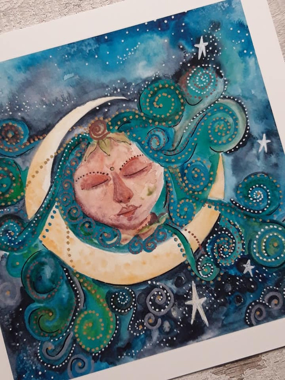 Moon Wall Art Moon Art Print Pagan Art Spiritual Art - Etsy UK