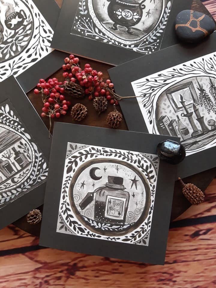 Pagan Cards Witchcraft Art Cards Witchy Card Cauldron Card - Etsy UK