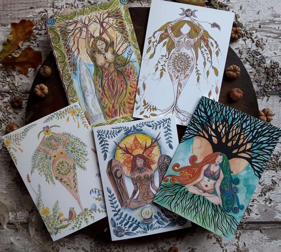 Goddess Greeting Cards, Goddess Card, Pagan Art Card, Pack of 5 Cards ...