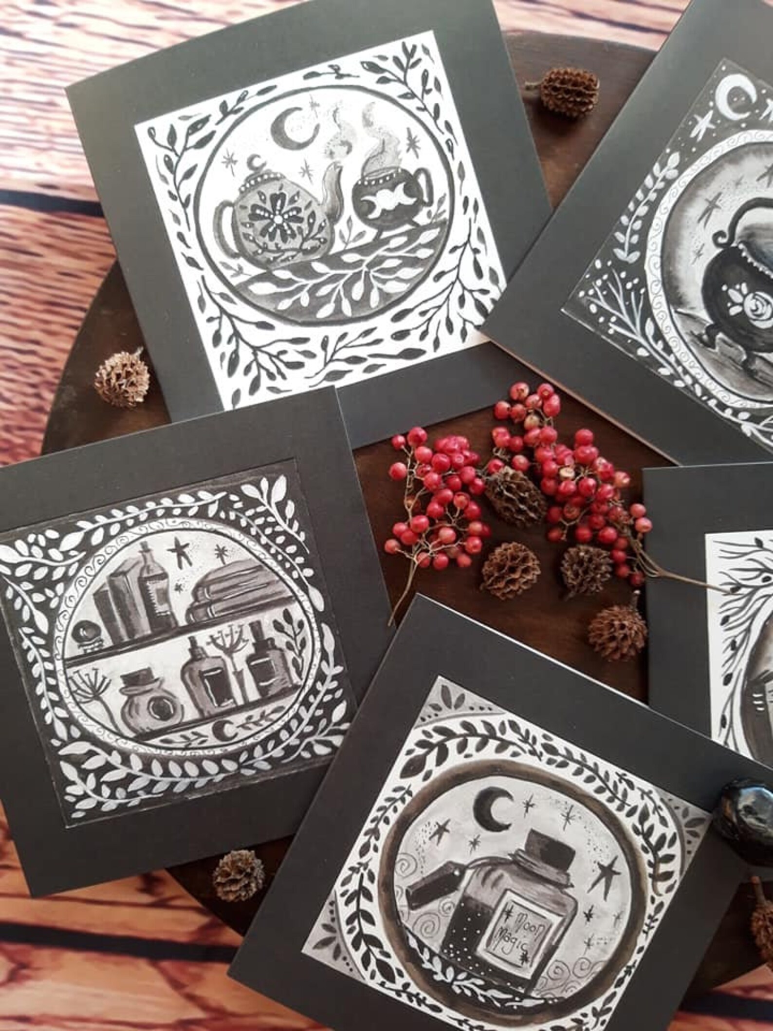 Pagan Cards Witchcraft Art Cards Witchy Card Cauldron Card | Etsy UK