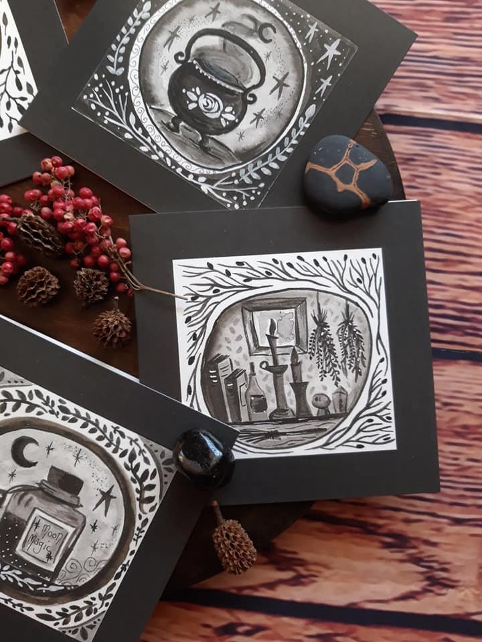 Pagan Cards Witchcraft Art Cards Witchy Card Cauldron Card | Etsy UK