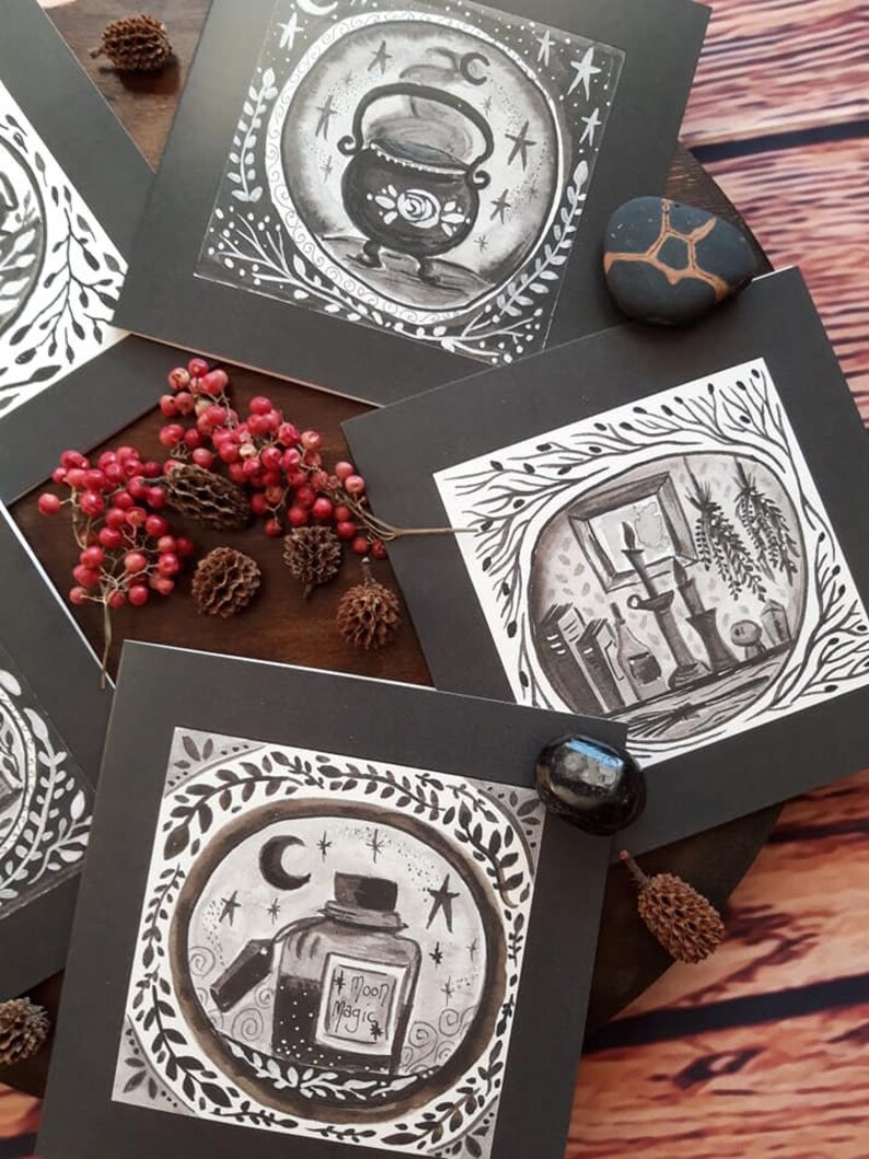 Pagan Cards Witchcraft Art Cards Witchy Card Cauldron Card | Etsy UK