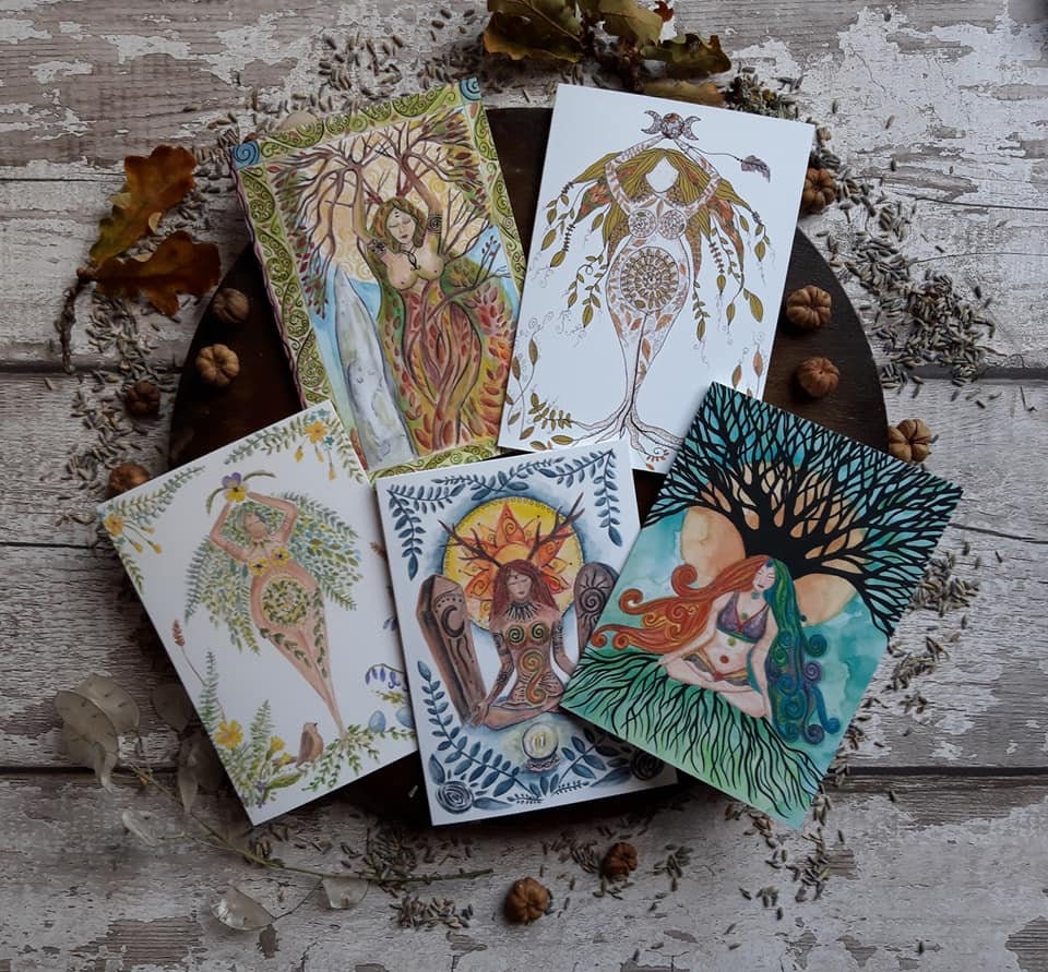 Goddess Greeting Cards Goddess Card Pagan Art Card Pack of | Etsy UK