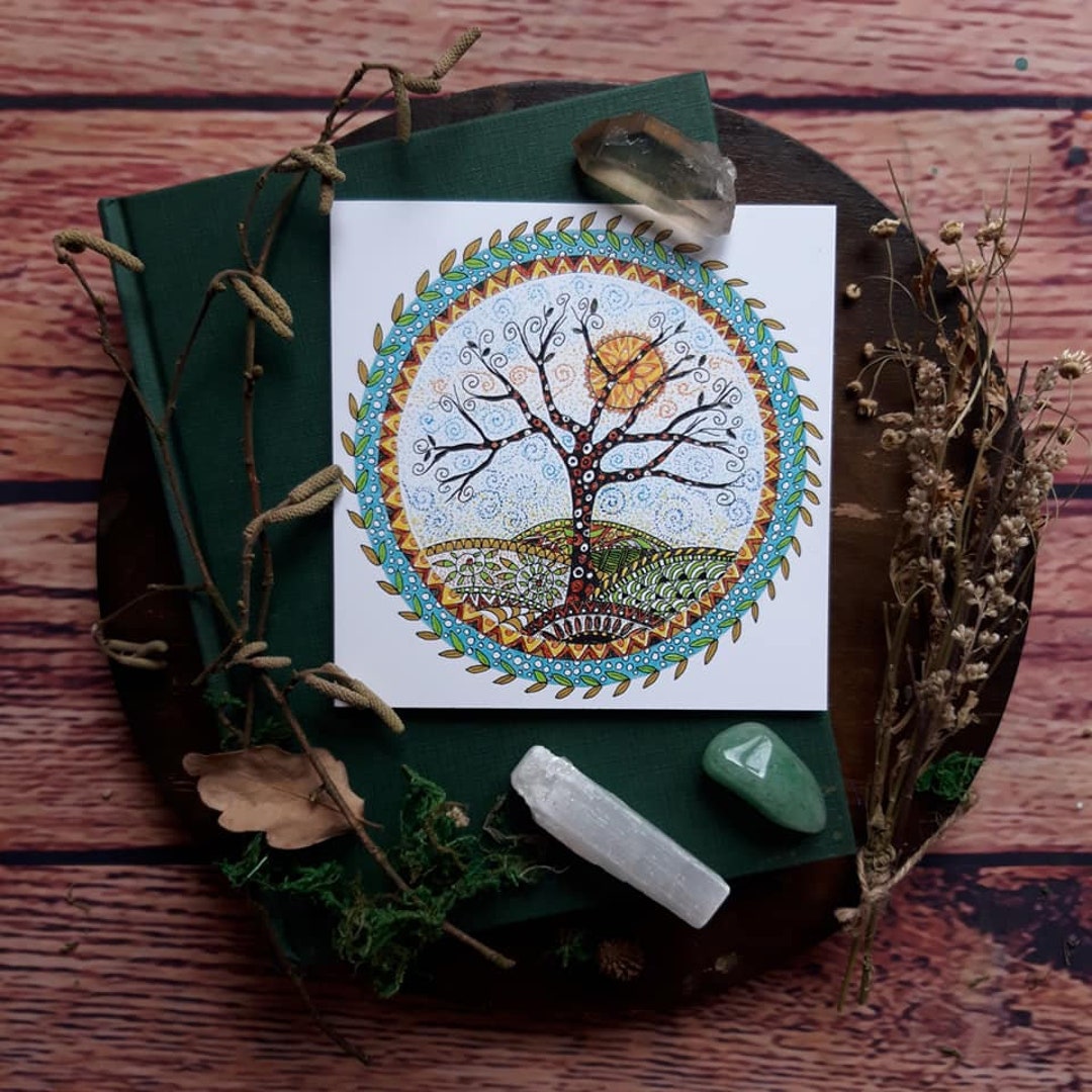 Tree Art Card, Tree of Life Card, Tree Card, Pagan Art Card, Nature Art ...