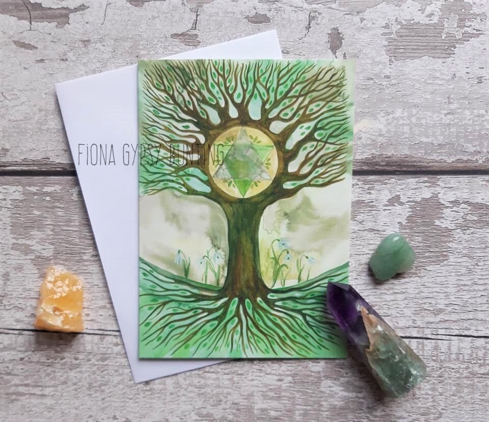 Tree of Life Card Heart Chakra Card Tree Greeting Card - Etsy UK