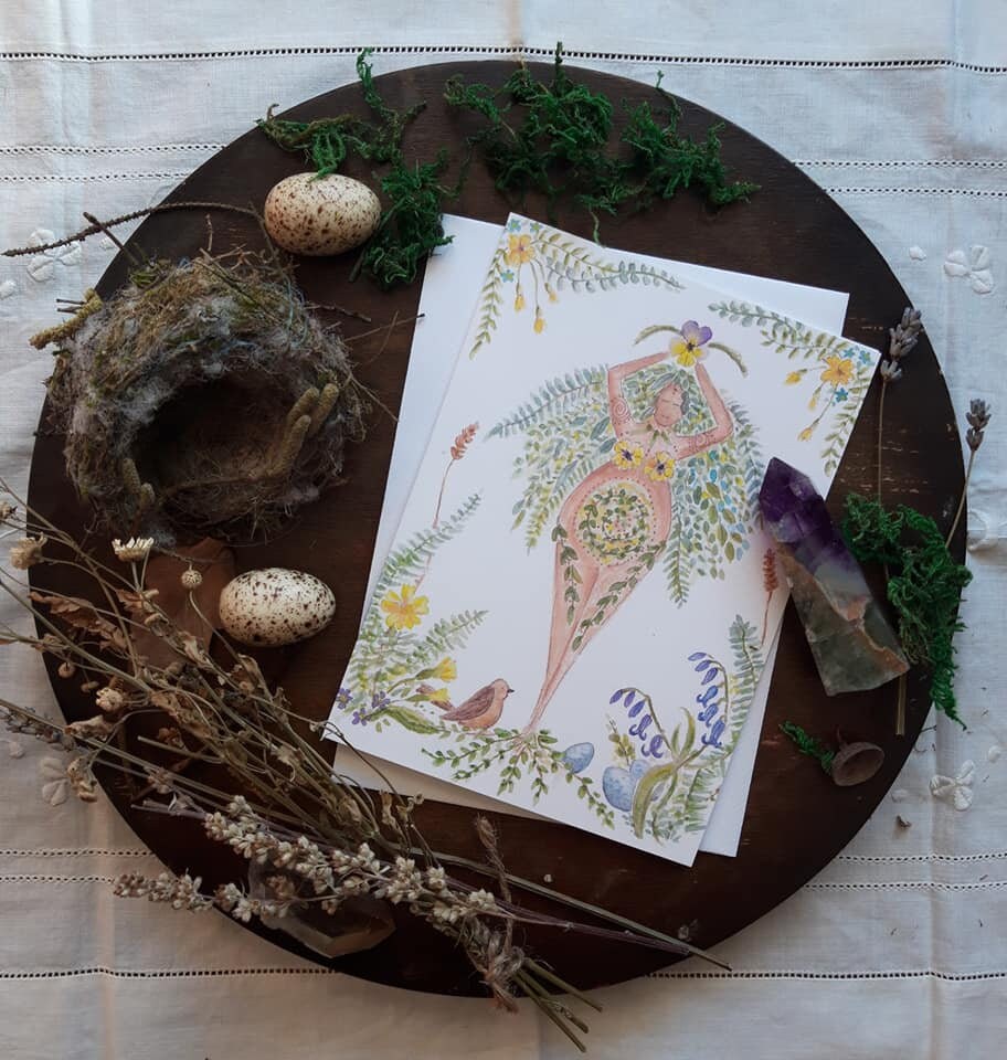 Ostara card Spring Equinox card Eostre card pagan card | Etsy