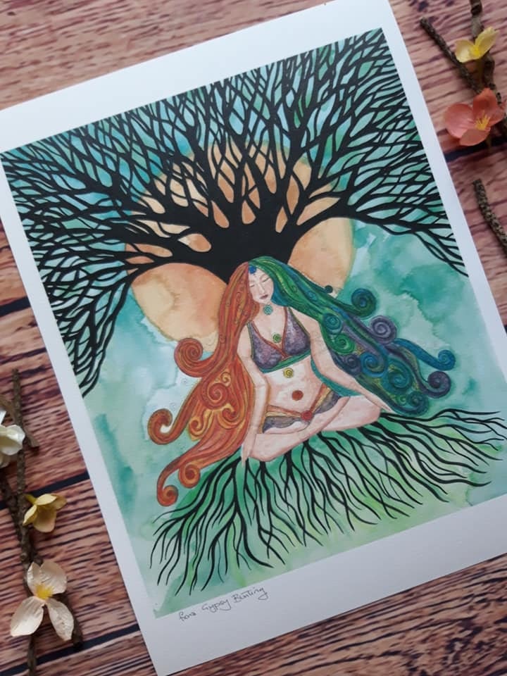 Goddess Art Print LARGE Pagan Art Print Pagan Art Sun Wall | Etsy