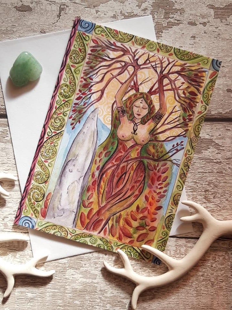 Greenwoman Card Pagan Card Wicca Greeting Card Pagan - Etsy