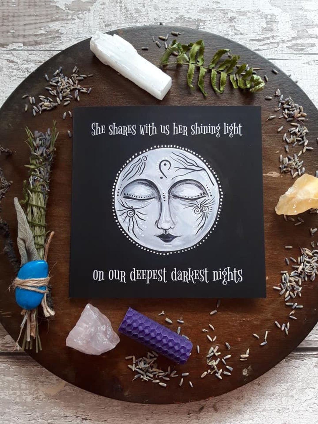 Moon Gift Card, Moon Greeting Card, Pagan Card, Moon Gift, Pagan Gift ...