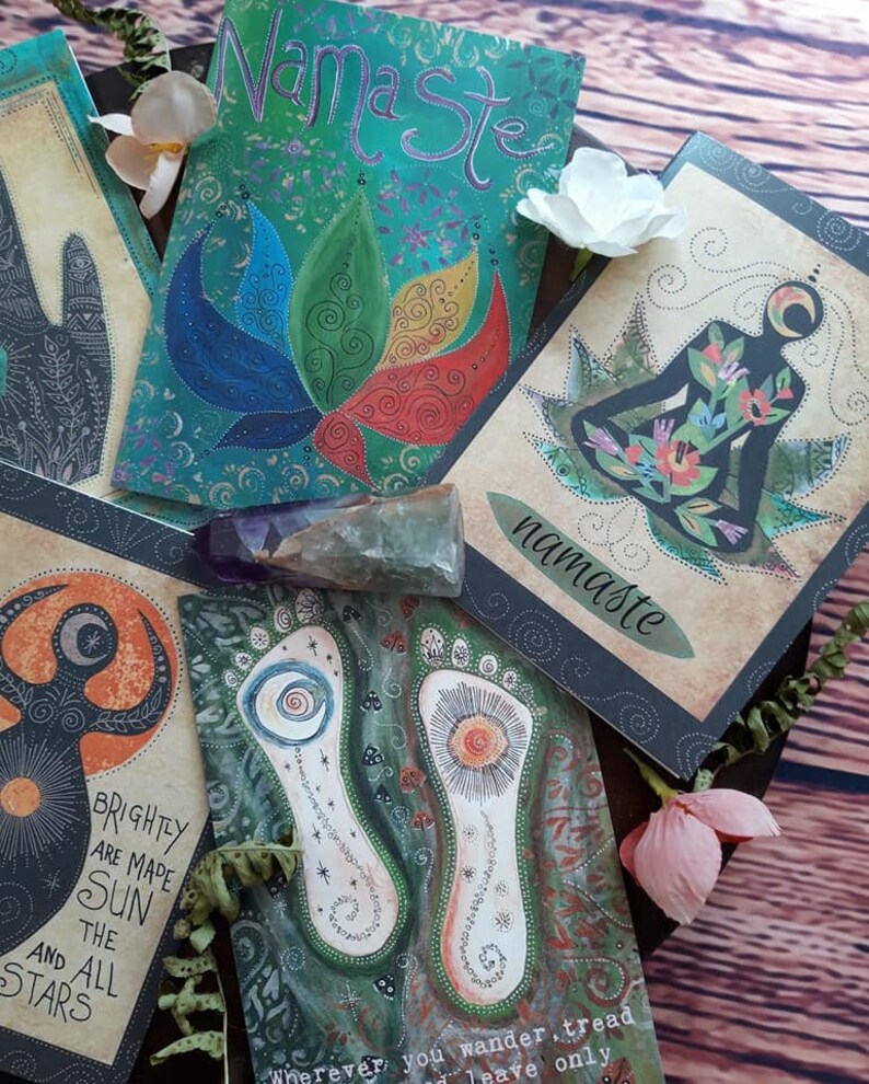 Goddess Card, Pagan Cards, Pack of Art Cards, Namaste Card, Gift for ...