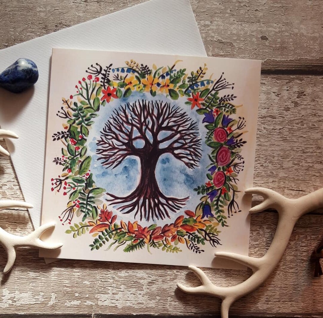 Tree of Life Card, Tree Greeting Card, Pagan Greeting Card, Pagan Gift ...