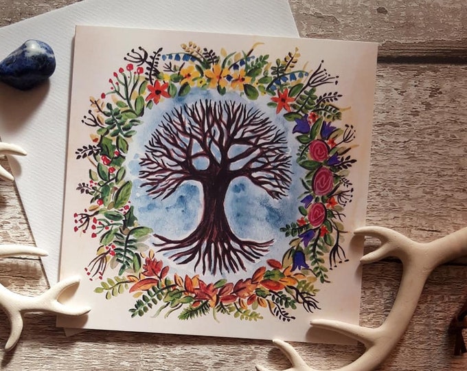 Tree of Life Card Tree Greeting Card Pagan Greeting Card - Etsy
