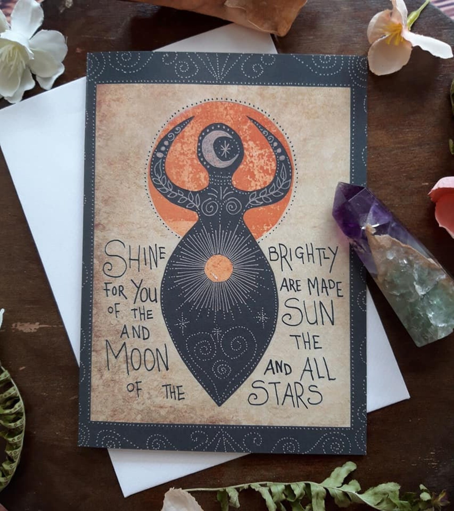 Goddess Card, Pagan Art Card, Sun Art Card, Moon Card, Pagan Gift ...