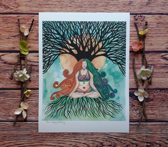 Goddess Art Print LARGE Pagan Art Print Pagan Art Sun Wall | Etsy