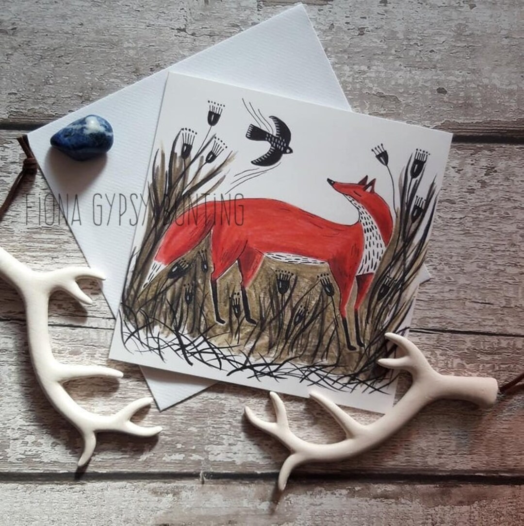 Fox Card, Fox Greeting Card, Fox Art, Fox Gift, Nature Greeting Card ...
