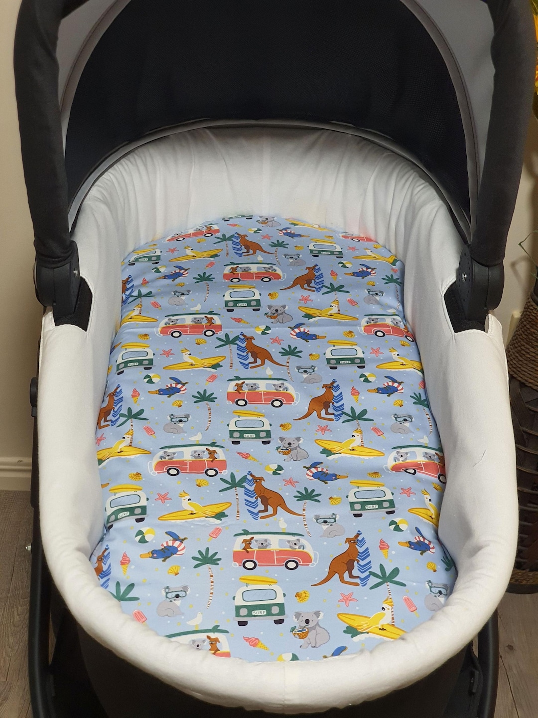 Pram/stroller Bassinet Liner-australian Beach Fun-australian Made - Etsy