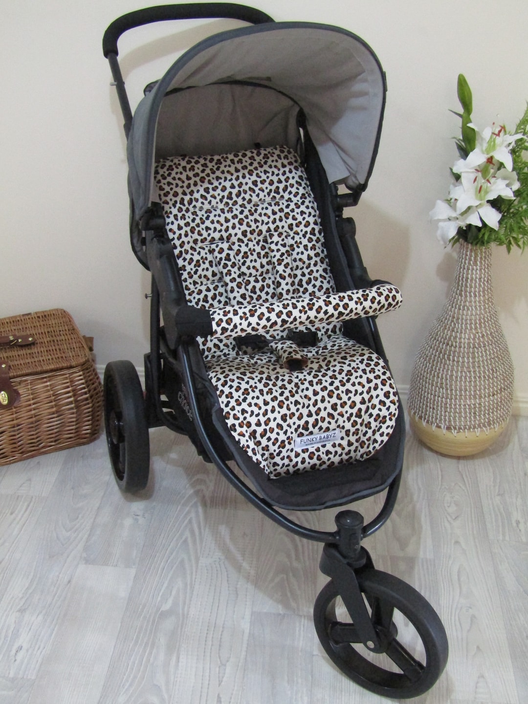 Pram Liner Set,universal-wild Leopard Spots-funky Babyz,australian Made ...
