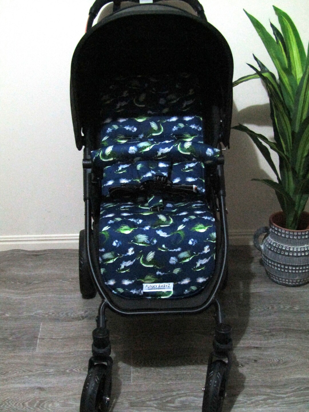Pram Liner Set,universal-puff the Dragon-funky Babyz,australian Made ...