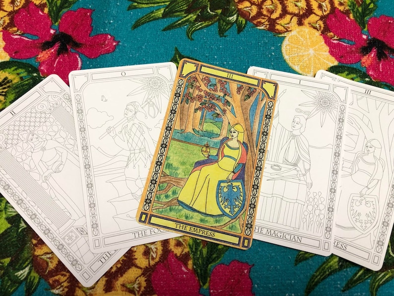 Color Your Own Tarot Cards, PDF Tarot Coloring, Printable Tarot Color ...