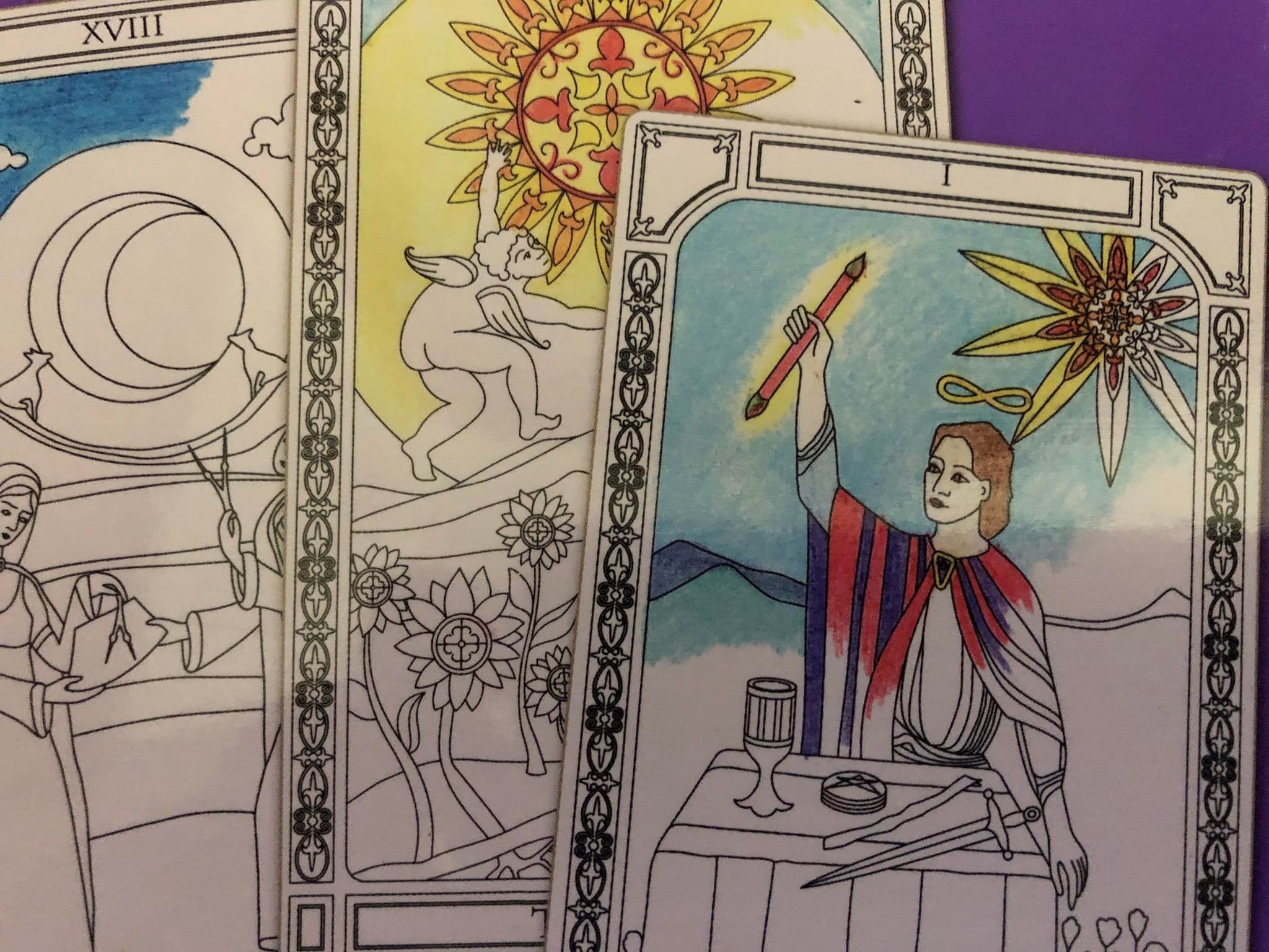 Color Your Own Tarot Cards, PDF Tarot Coloring, Printable Tarot Color ...