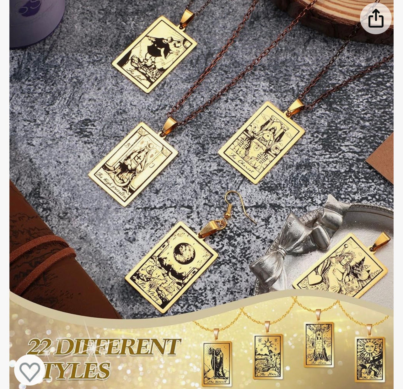 Tarot Necklace, Tarot Card Necklace, Spiritual Necklace Jewelry - Etsy
