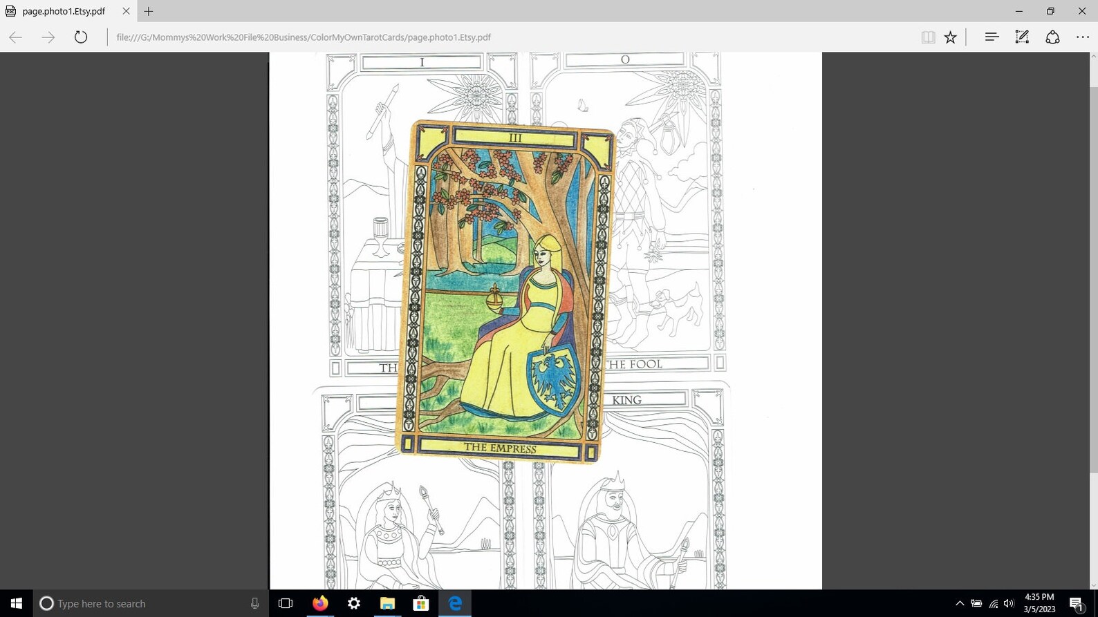 Color Your Own Tarot Cards, PDF Tarot Coloring, Printable Tarot Color ...